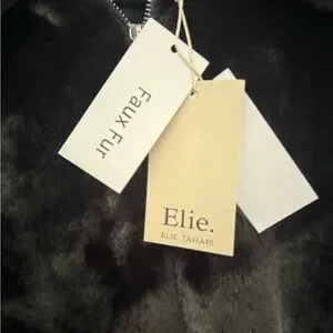 Elie Tahari | Jackets & Coats | Elie Tahari Black Faux Fur Bomber ...